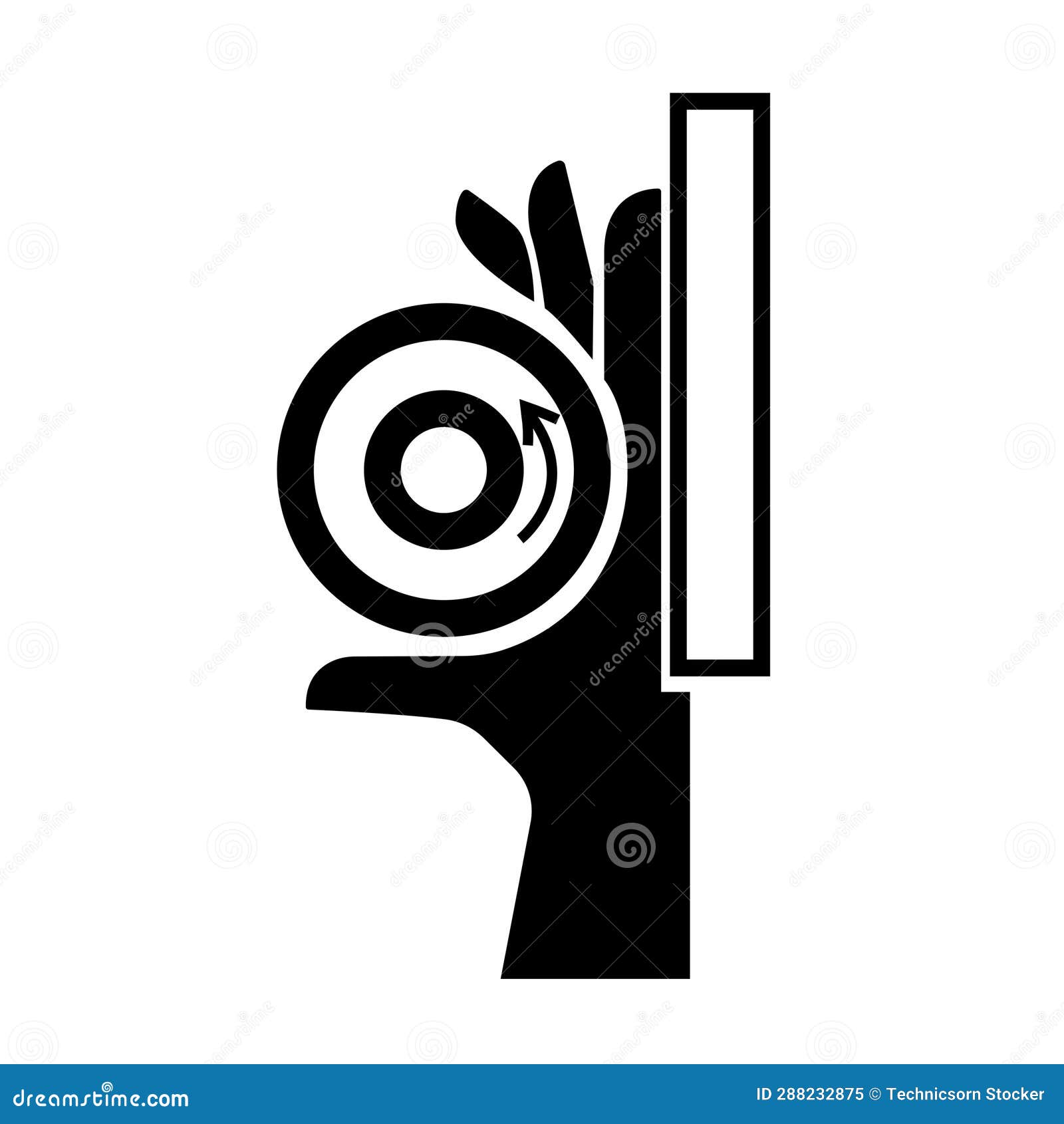 Hand Crush Roller Pinch Point Black Icon, Vector Illustration, Isolate ...