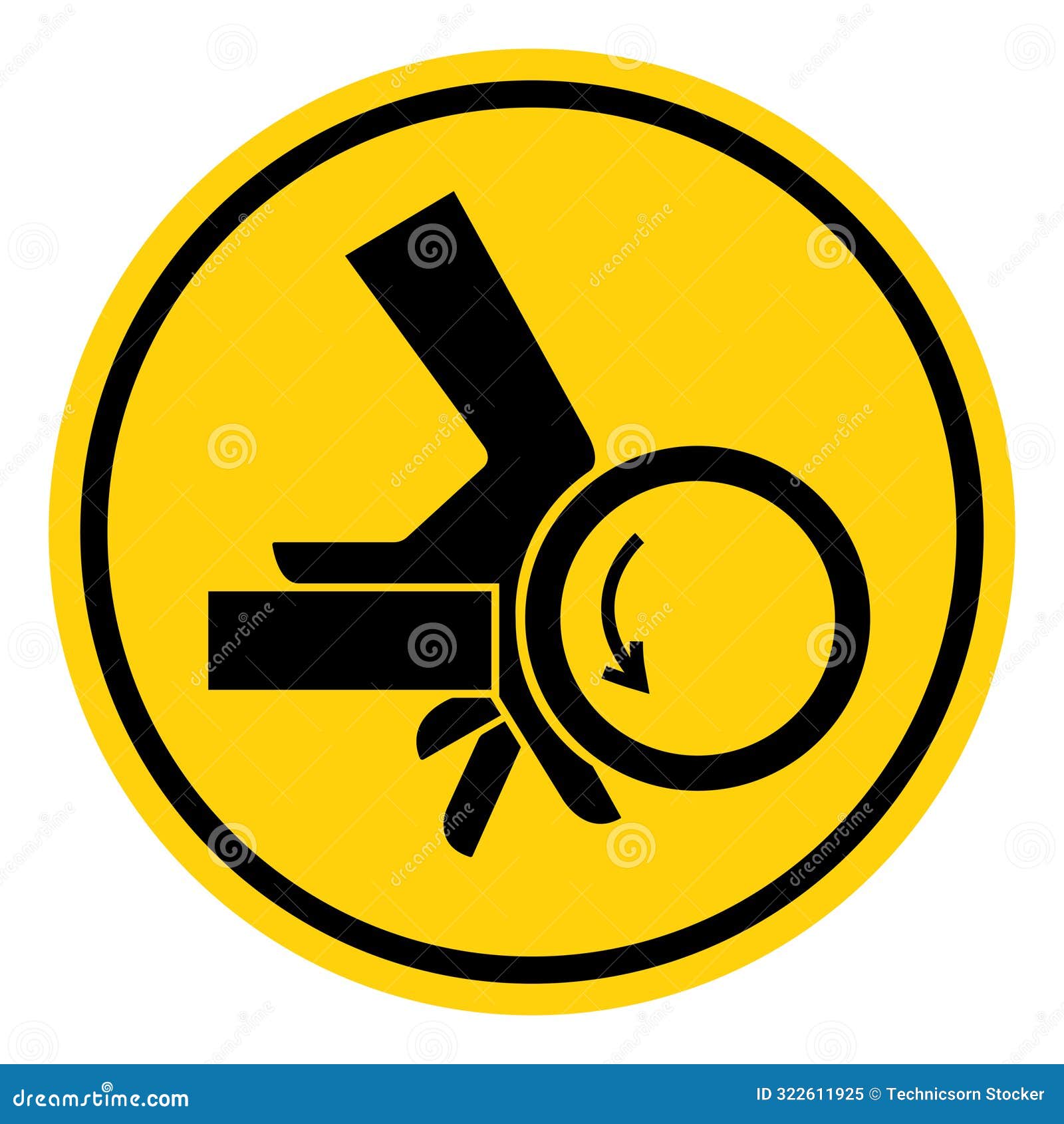 Hand Crush Roller Pinch Point Symbol Sign, Vector Illustration, Isolate ...