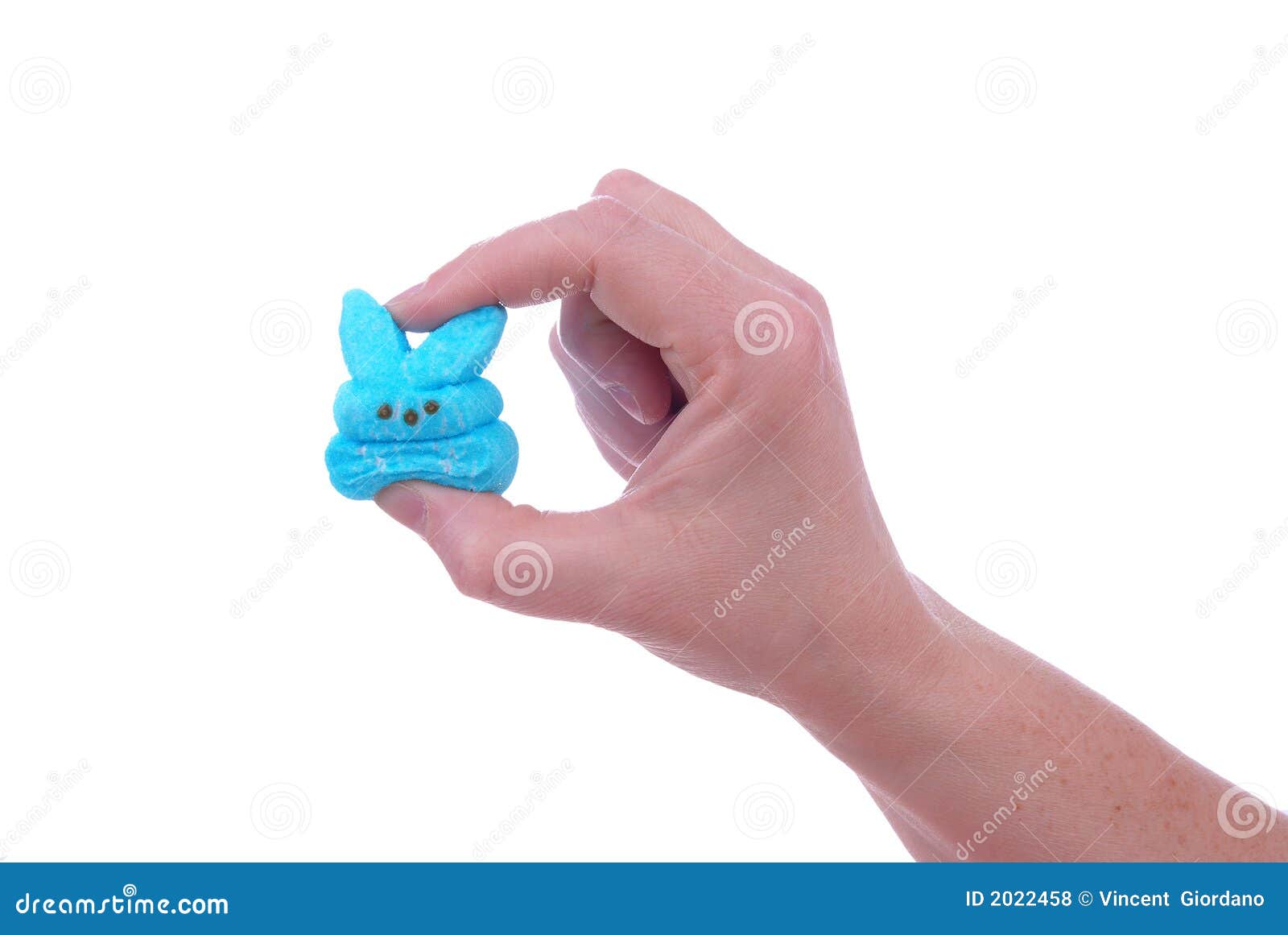 Hand Crushing Blue Bunny Easter Candy Stock Photo - Image of woman ...