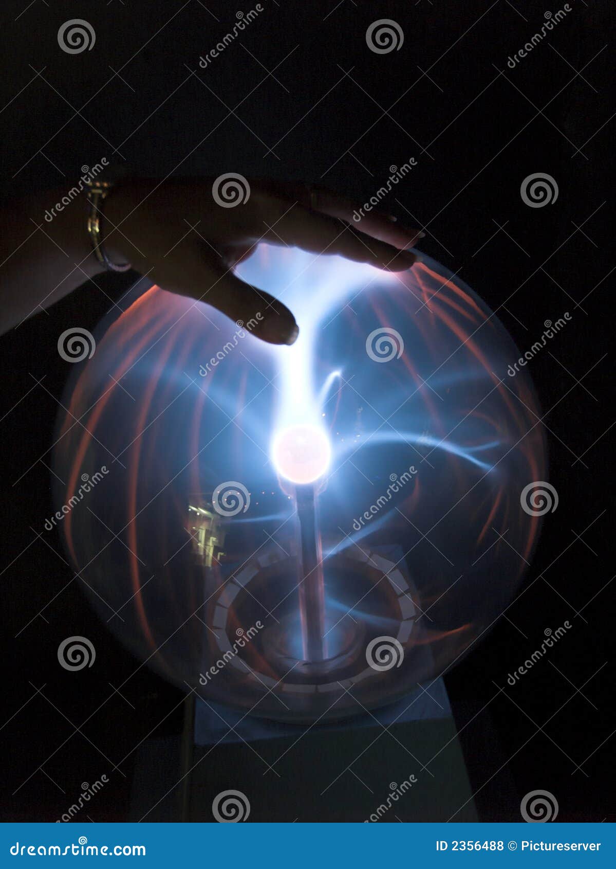 Hand on crystal ball stock photo. Image of lightning, future - 2356488