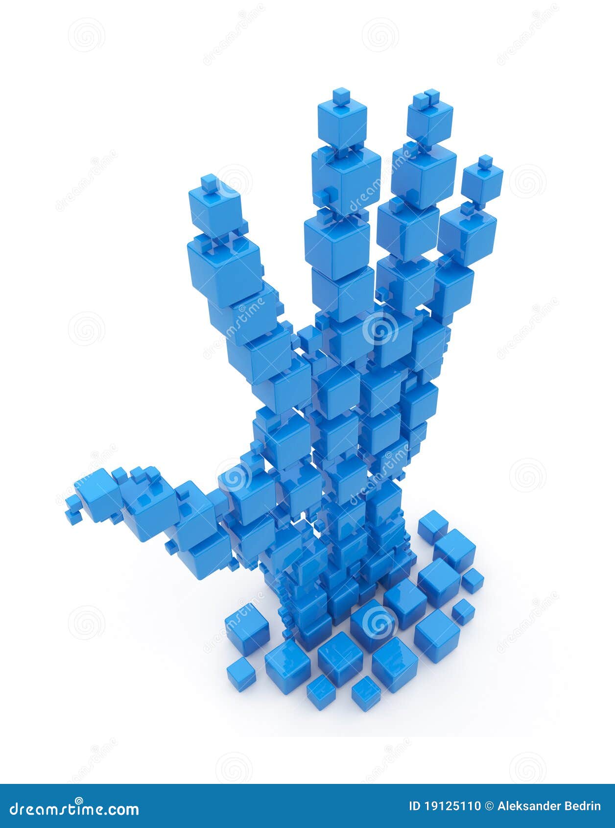 Hand from Cubes. 3d Illustration Isolated Stock Illustration ...