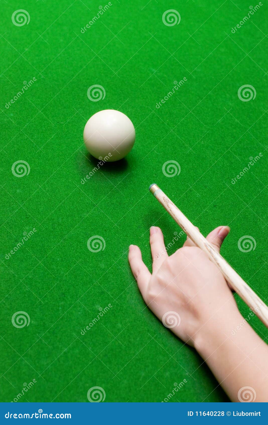 Hand with cue ready to hit stock photo. Image of skill - 11640228