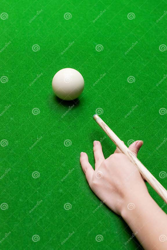Hand with cue ready to hit stock photo. Image of skill - 11640228