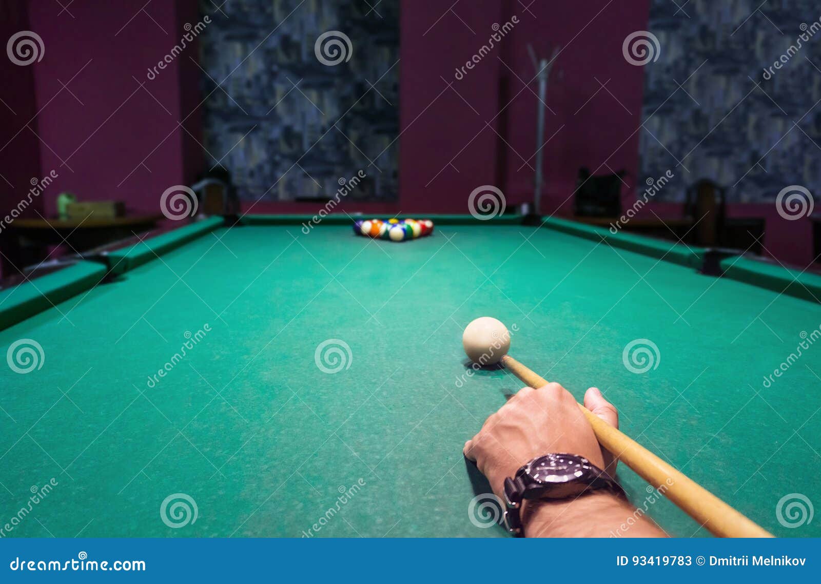 The hand with the cue. stock image. Image of green, finnish - 93419783