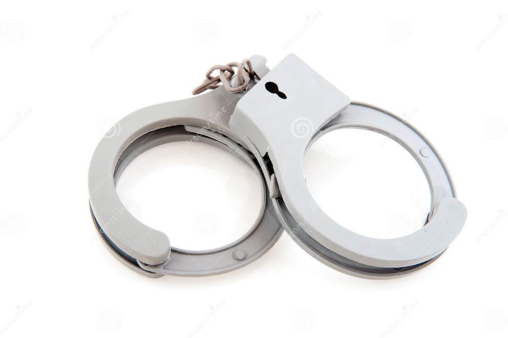 Hand cuffs stock photo. Image of hand, toys, white, isolated - 15915314