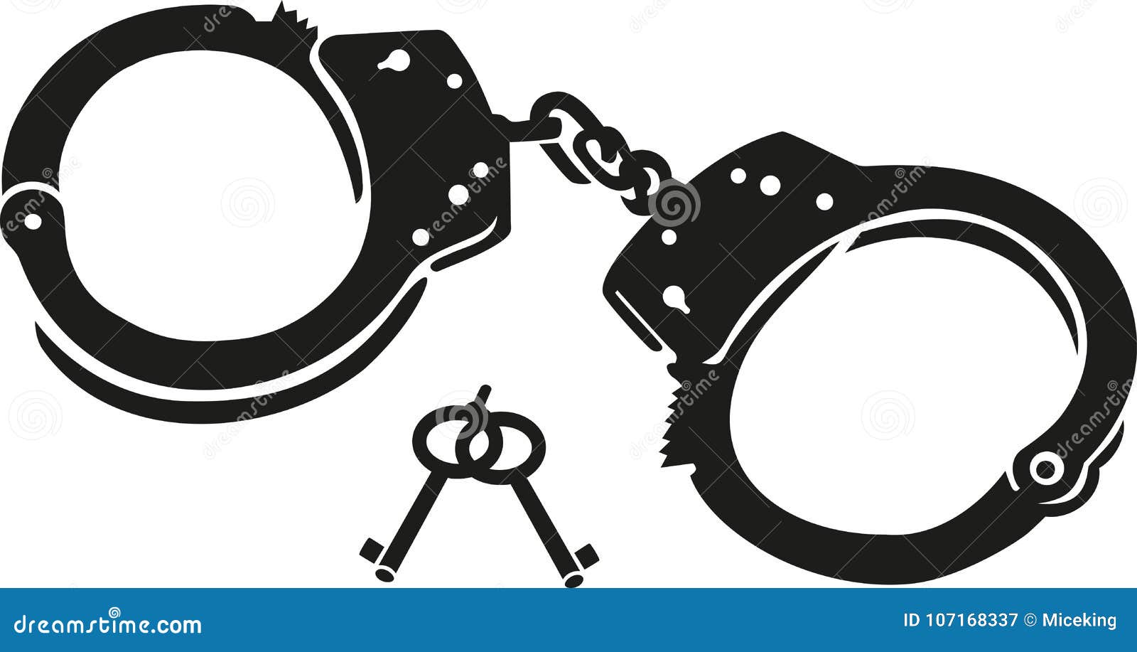 Hand cuffs with keys stock vector. Illustration of chain - 107168337