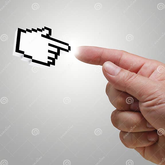 Hand cursor stock photo. Image of computer, close, pointer - 24548788