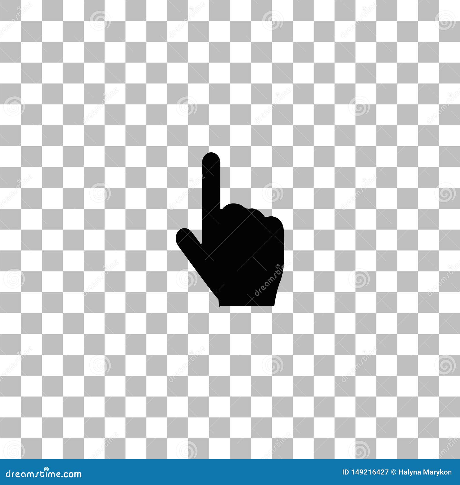 Hand cursor icon flat stock vector. Illustration of cursor - 149216427