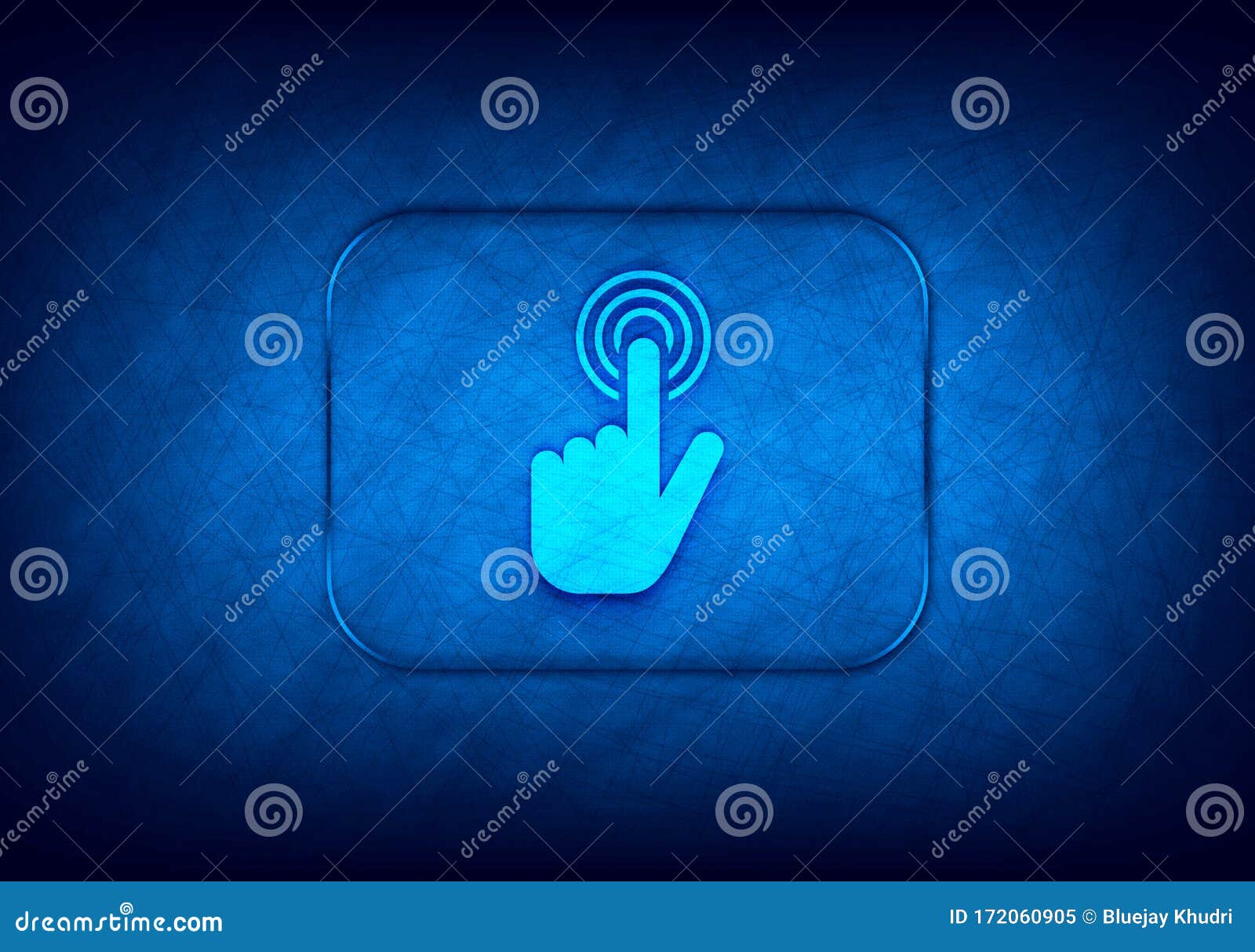 Hand Cursor Click Icon Abstract Digital Design Blue Background Stock ...