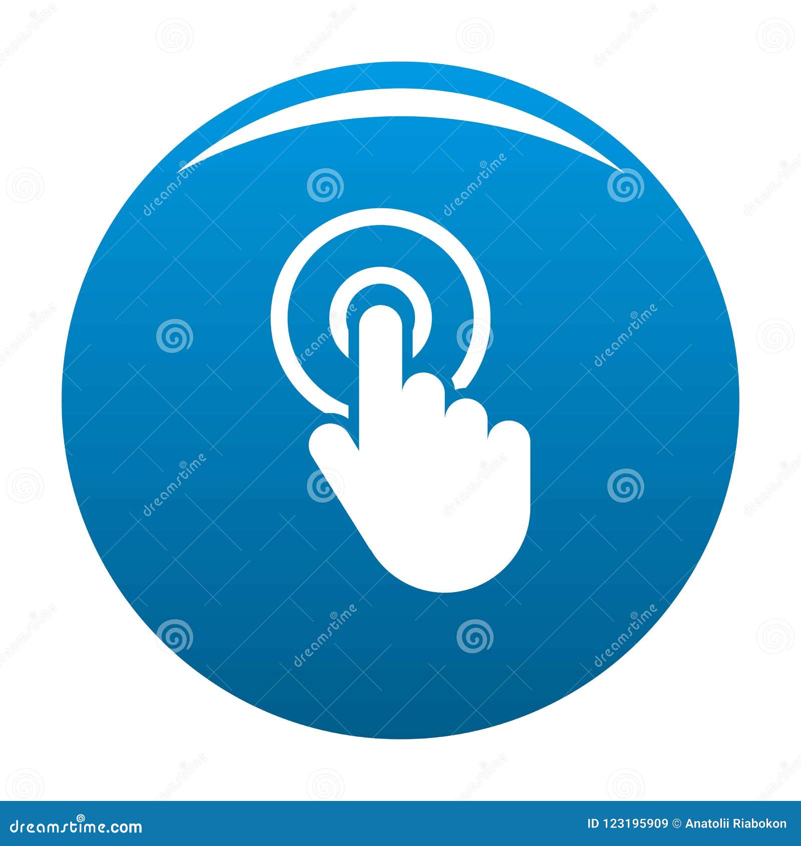 Hand Cursor Click Icon Blue Stock Illustration - Illustration of finger ...
