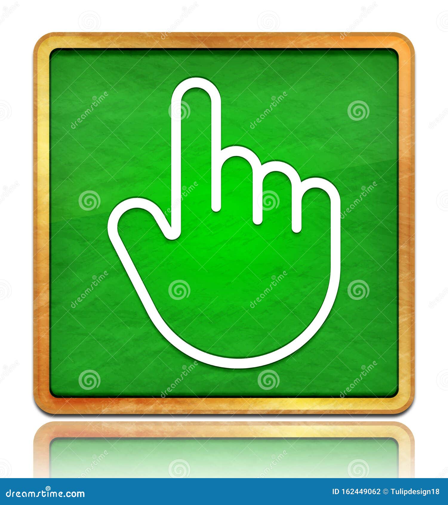 Hand Cursor Click Icon Chalk Board Green Square Button Slate Texture ...