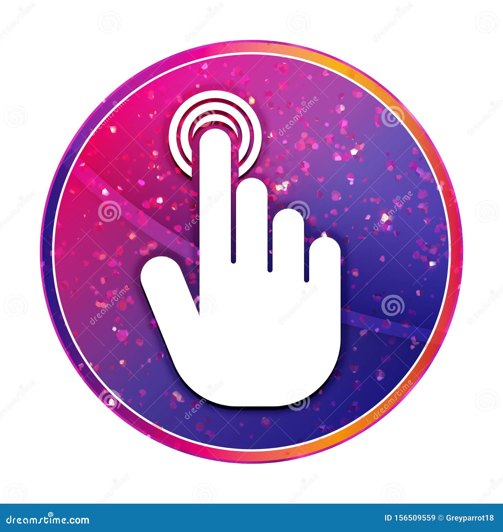 Hand Cursor Click Icon Creative Trendy Colorful Round Button ...
