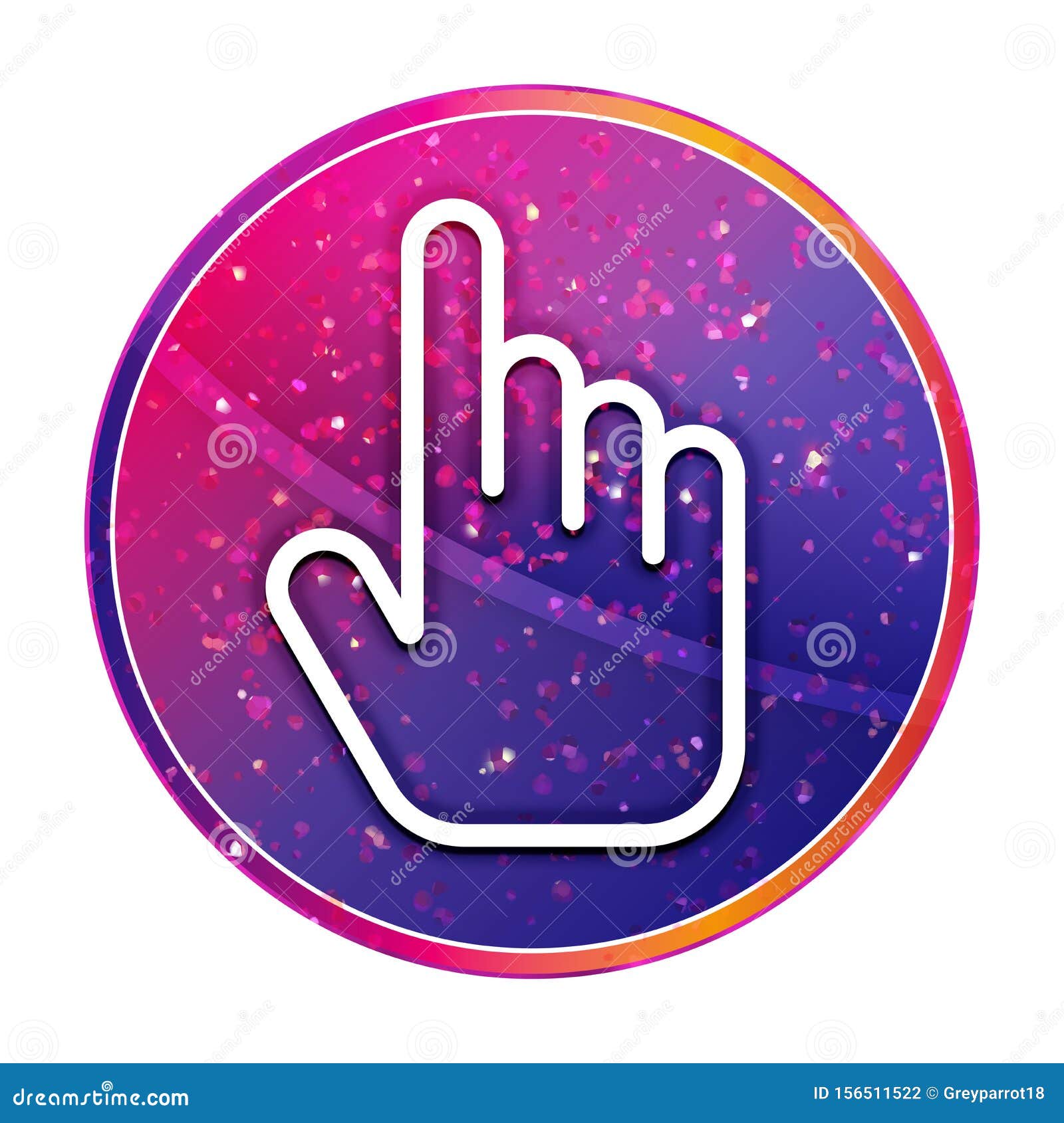 Hand Cursor Click Icon Creative Trendy Colorful Round Button ...