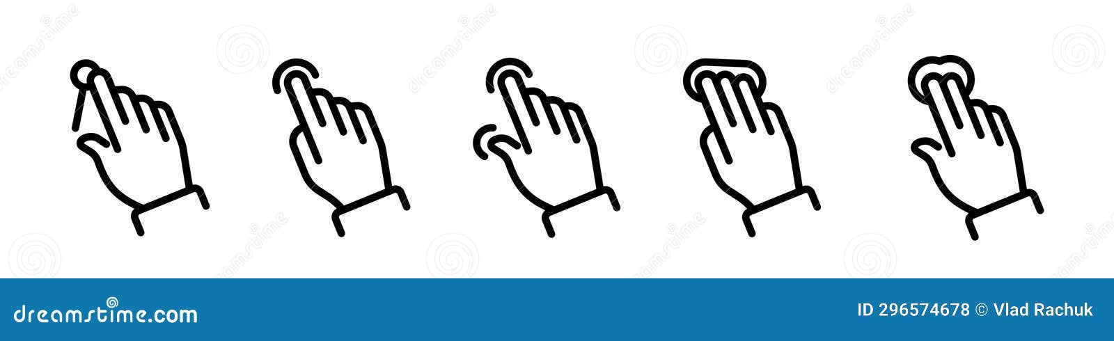 One-touch And Swipe Up Grey Icon. Touch Screen Hand Gesture Symbol ...