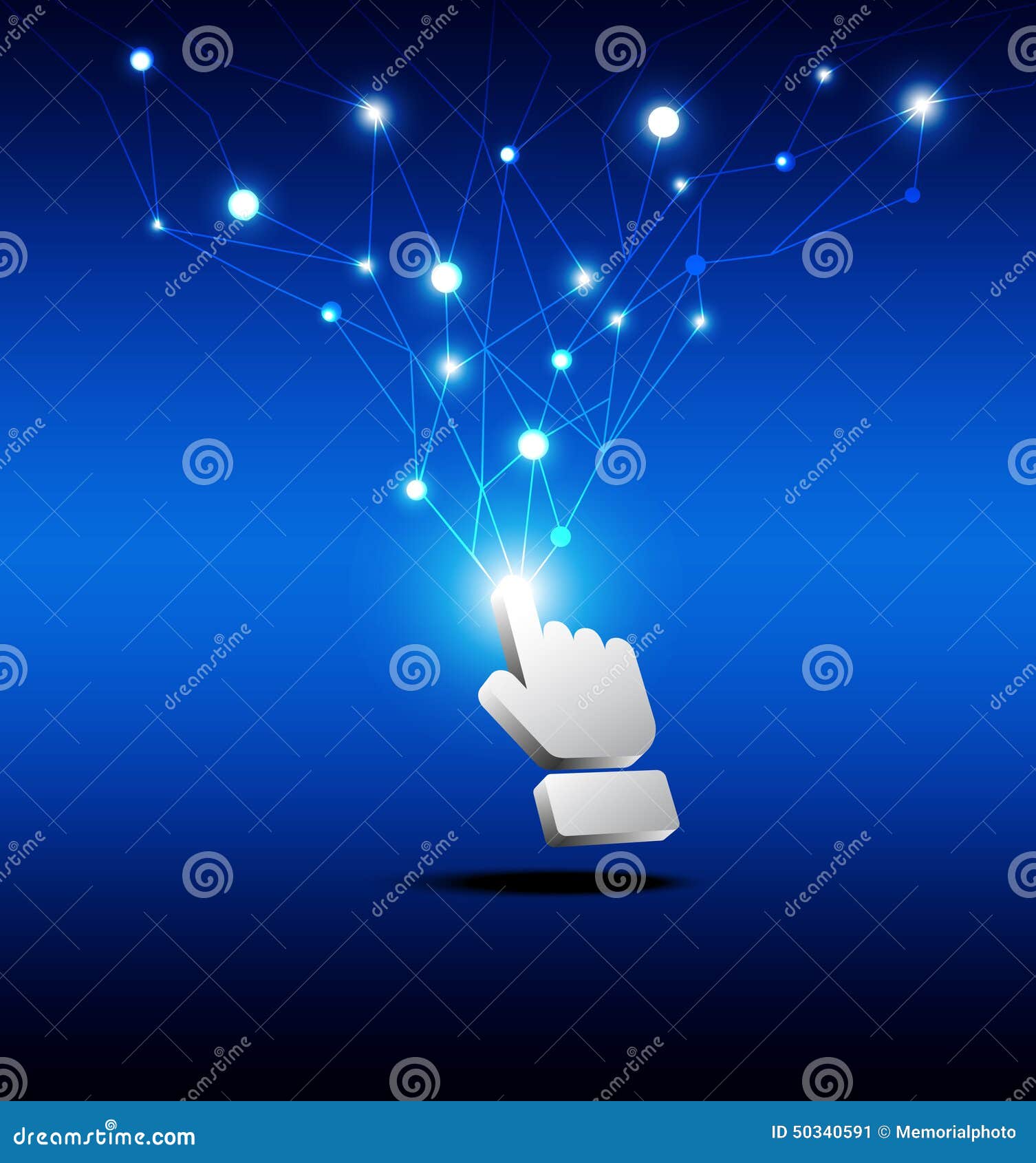 Hand Cursor Click Network Button Stock Vector - Illustration of symbol ...