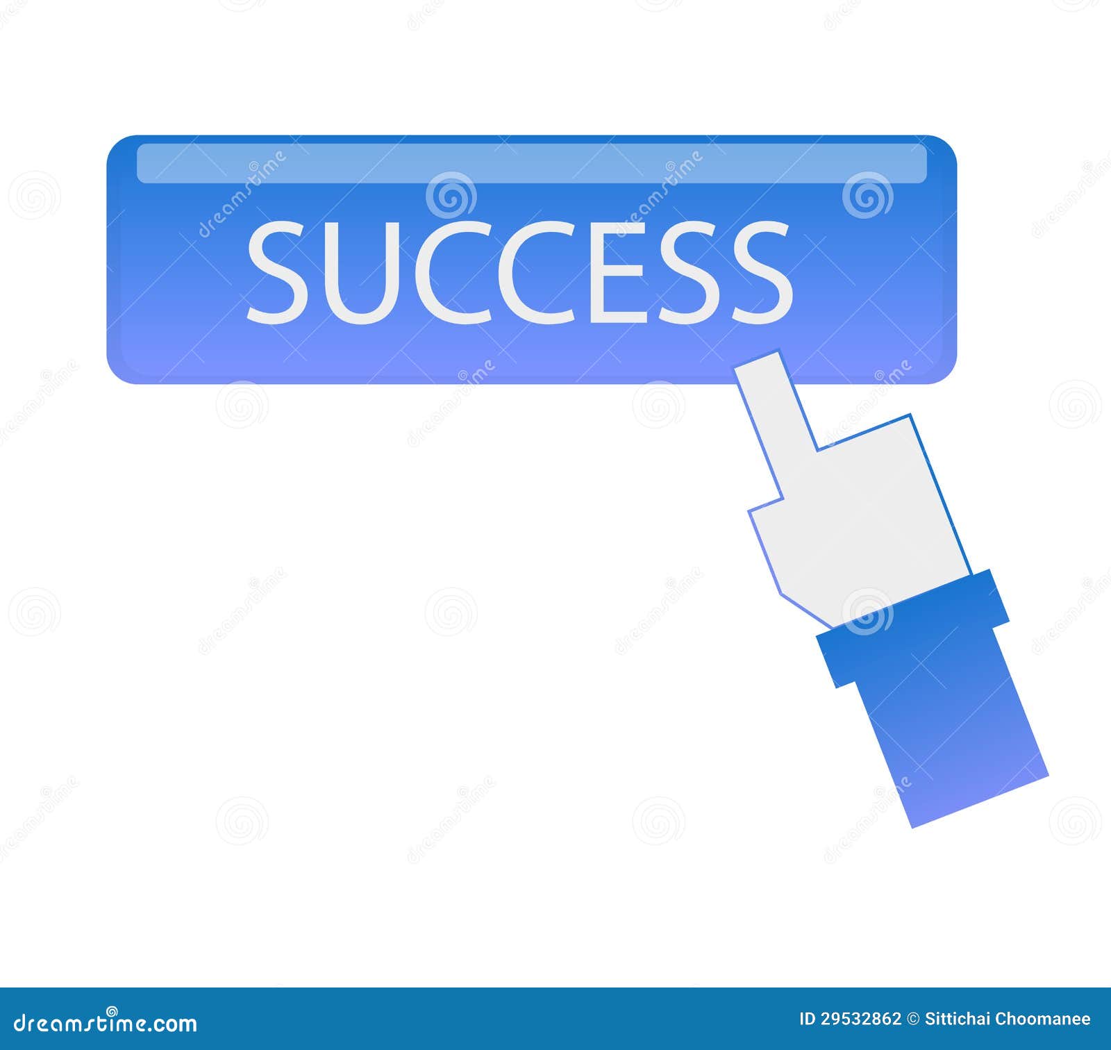 Hand Cursor Click Success Button Stock Vector - Illustration of ...