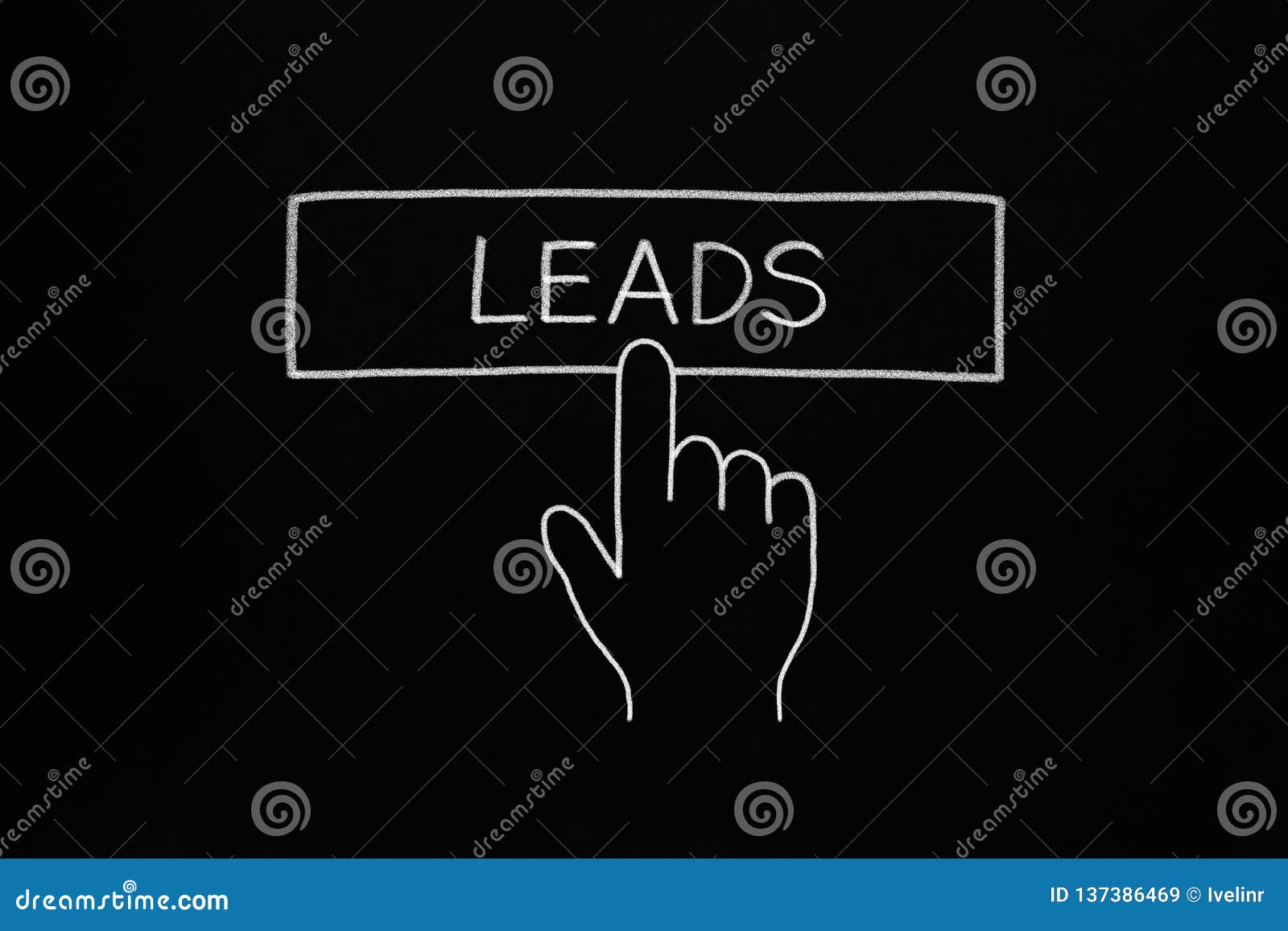 Hand Cursor Clicking Leads Button Stock Illustration - Illustration of ...