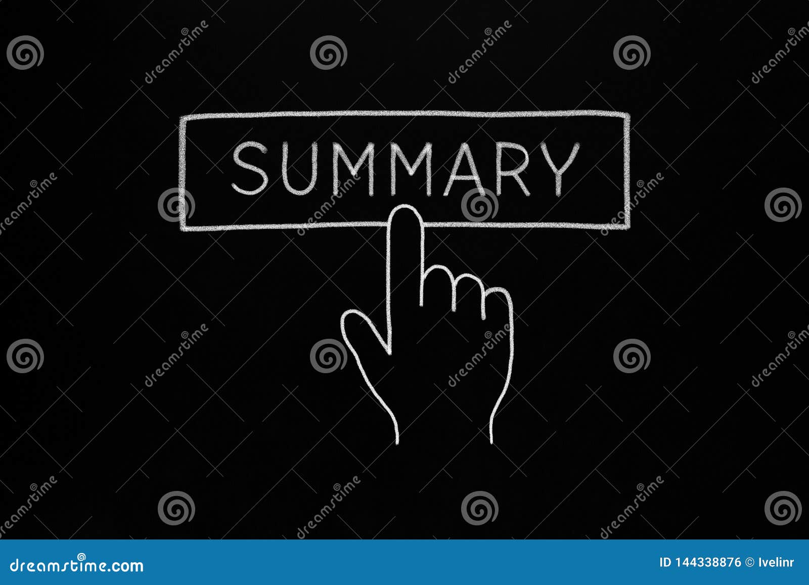 Hand Cursor Clicking Summary Button Concept Stock Illustration ...
