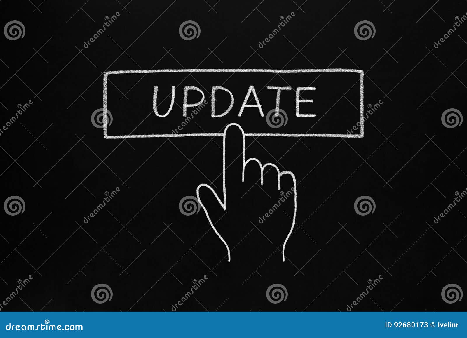 Hand Cursor Clicking Update Button Stock Illustration - Illustration of ...