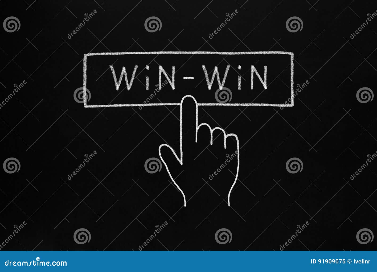 Hand Cursor Clicking Win-Win Button Stock Illustration - Illustration ...