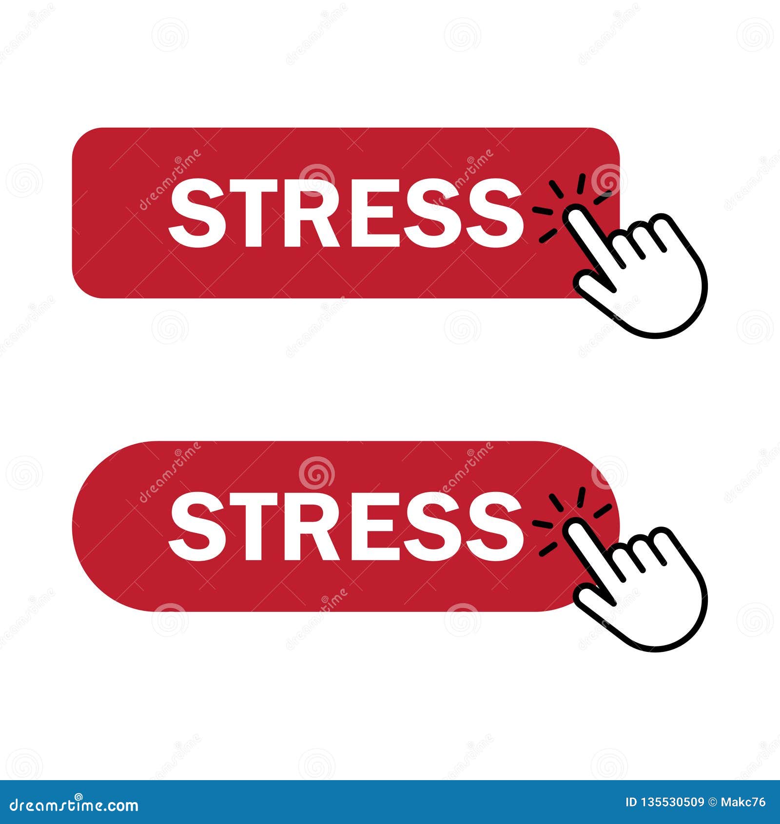 Hand Cursor Clicks Stress Button Stock Vector - Illustration of text ...