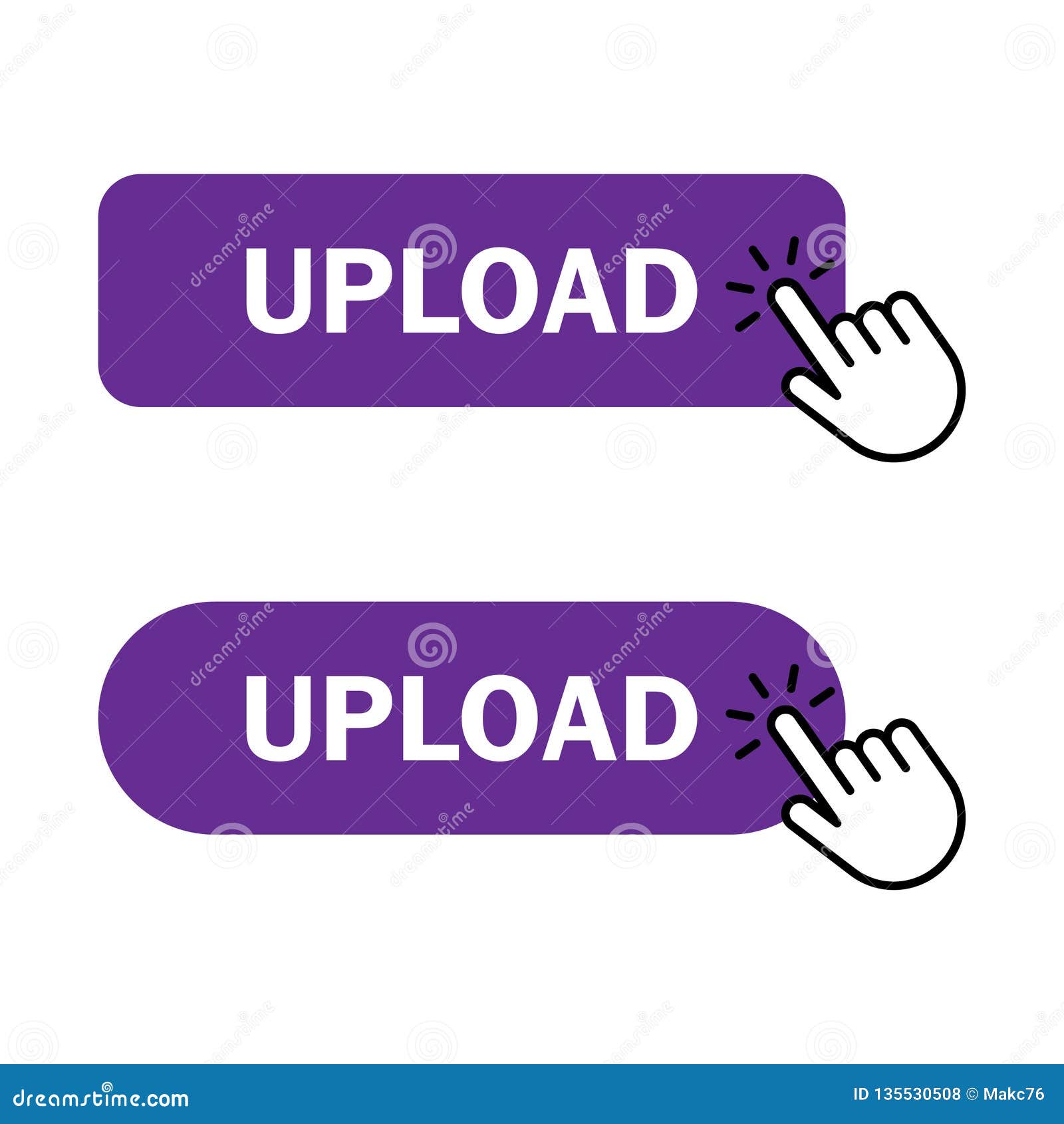 Hand Cursor Clicks Upload Button Stock Vector - Illustration of upload ...