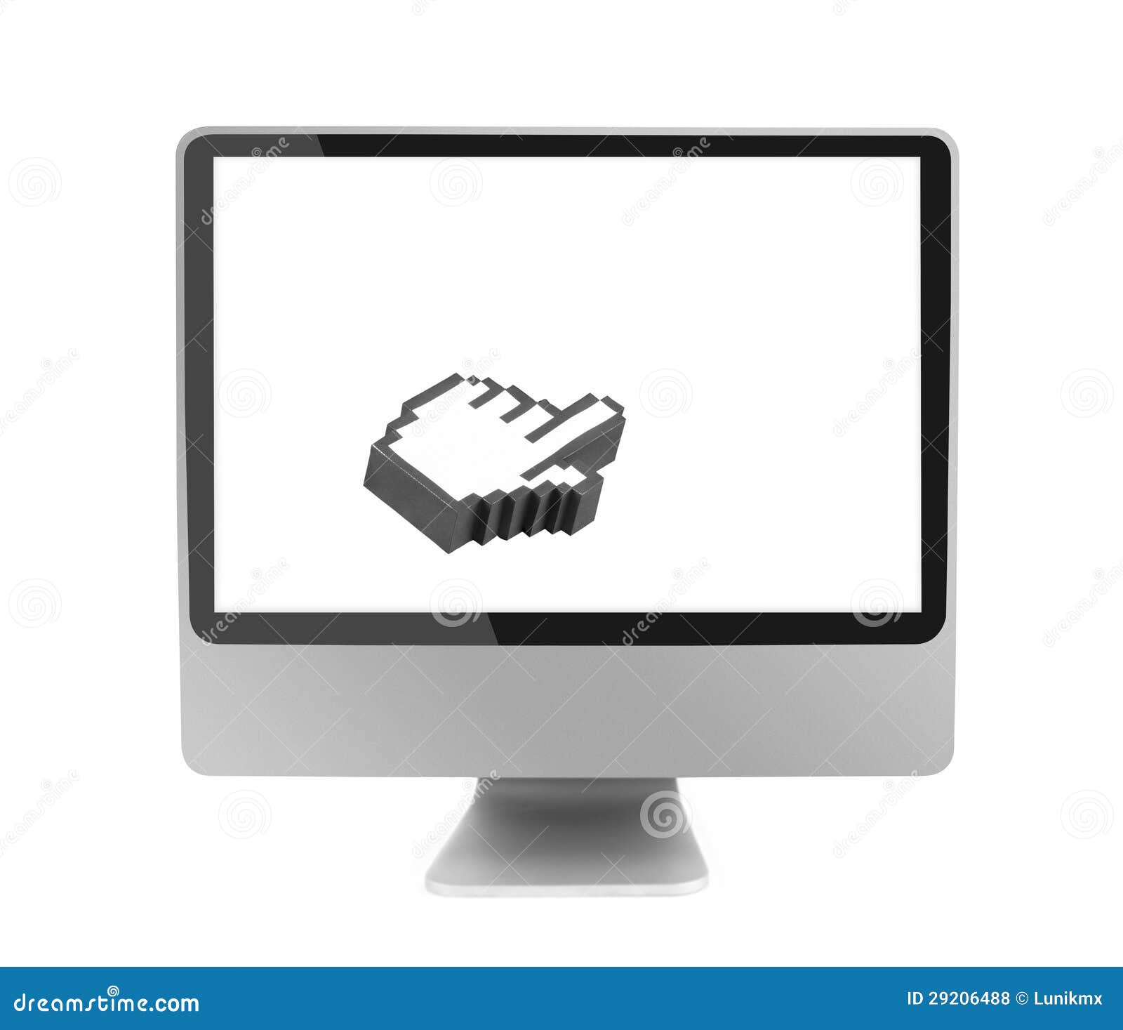 Hand cursor in a computer stock photo. Image of white - 29206488