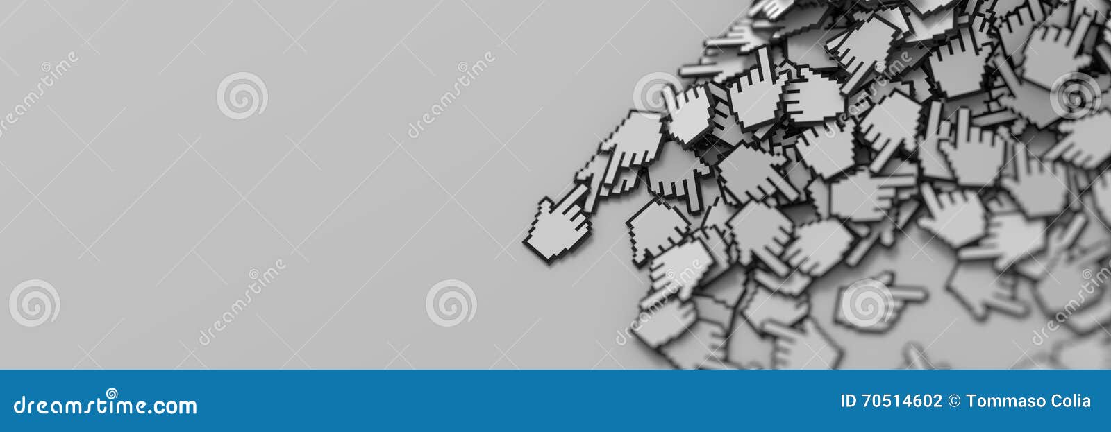 Hand Cursor Icon Background, 3d Render Stock Illustration ...