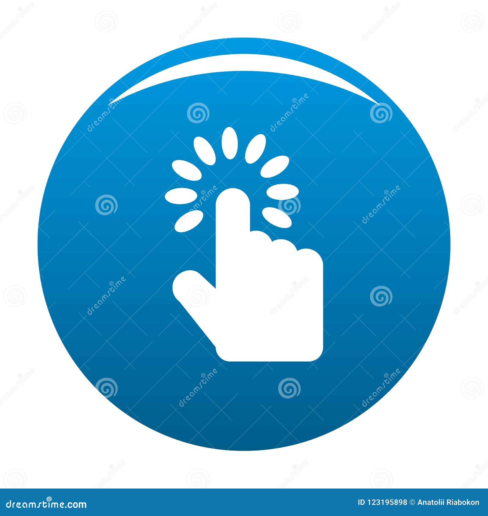 Hand cursor icon blue stock illustration. Illustration of internet ...
