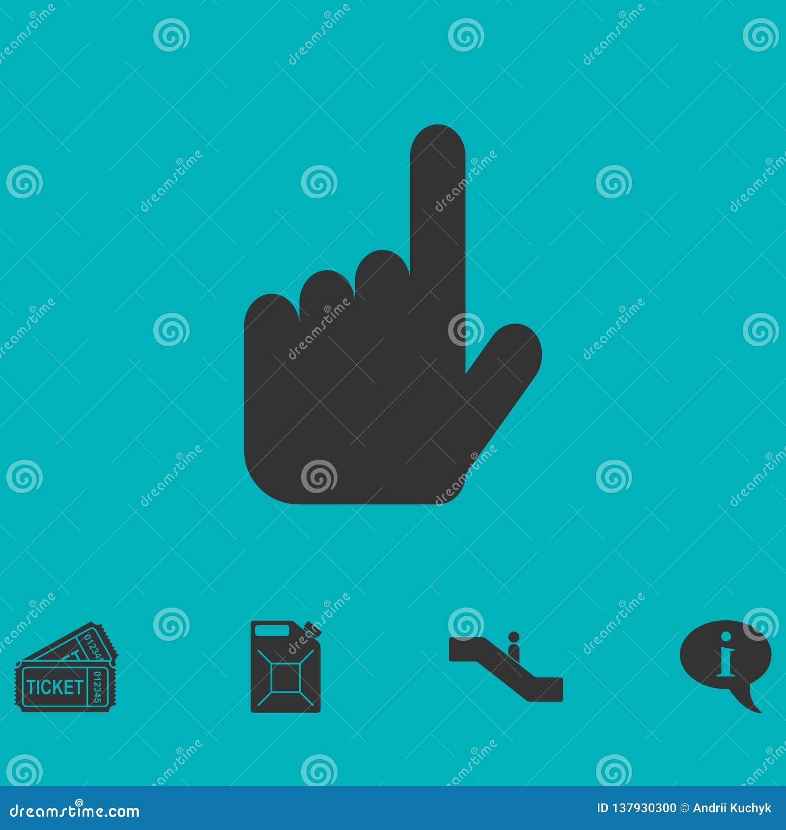 Hand cursor icon flat stock vector. Illustration of icon - 137930300