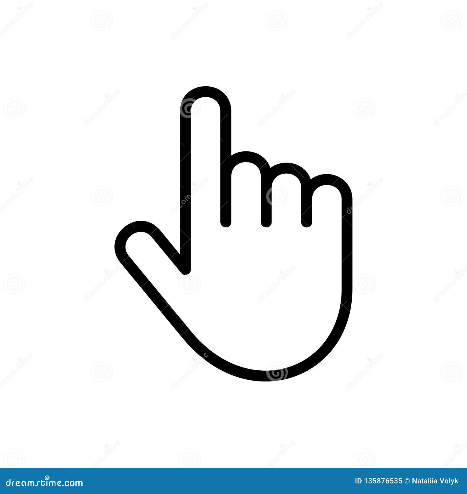 Hand Cursor Icon stock vector. Illustration of pointer - 135876535