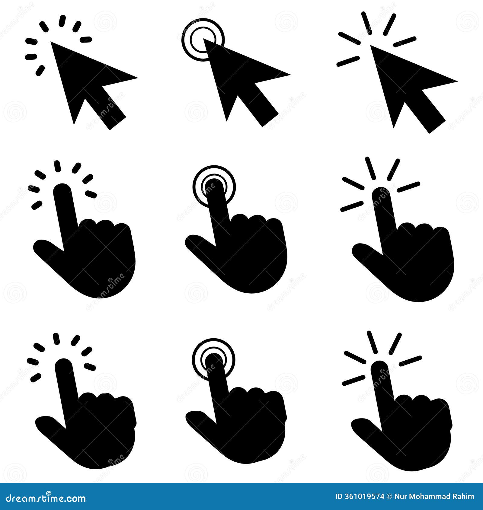 Click Vector Icon, Cursor Symbol With Information Sign. Cursor Arrow ...
