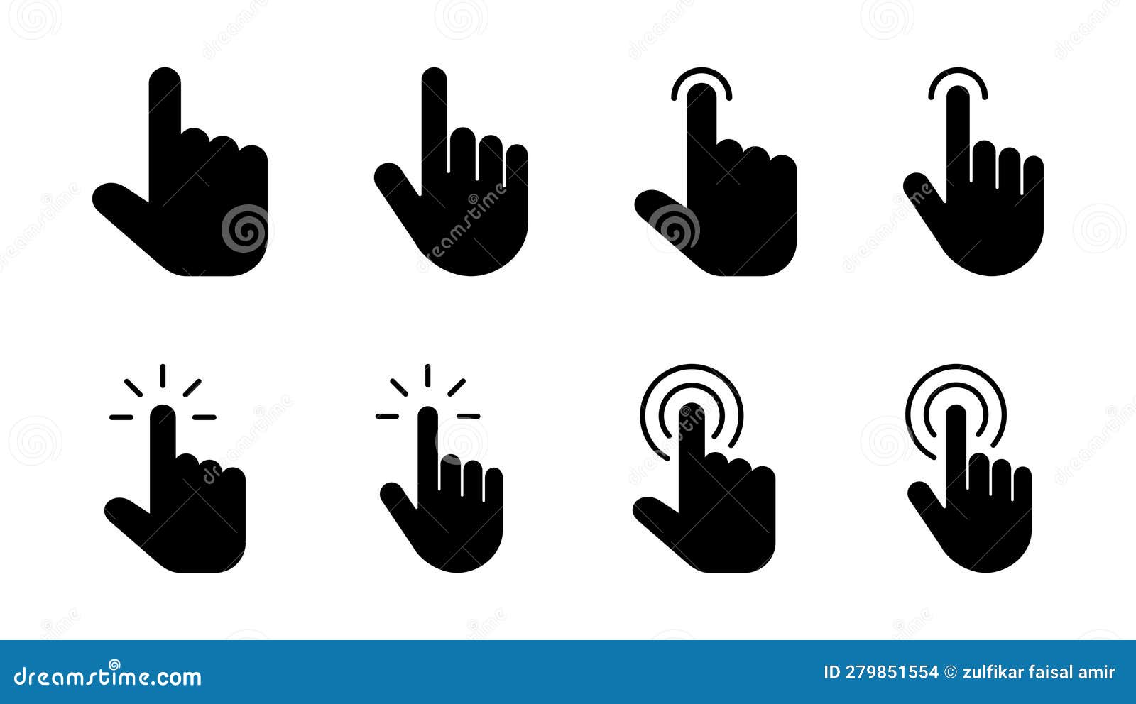 Hand Cursor Icon . Cursor Icon Vector. Hand Cursor Icon Click Stock ...