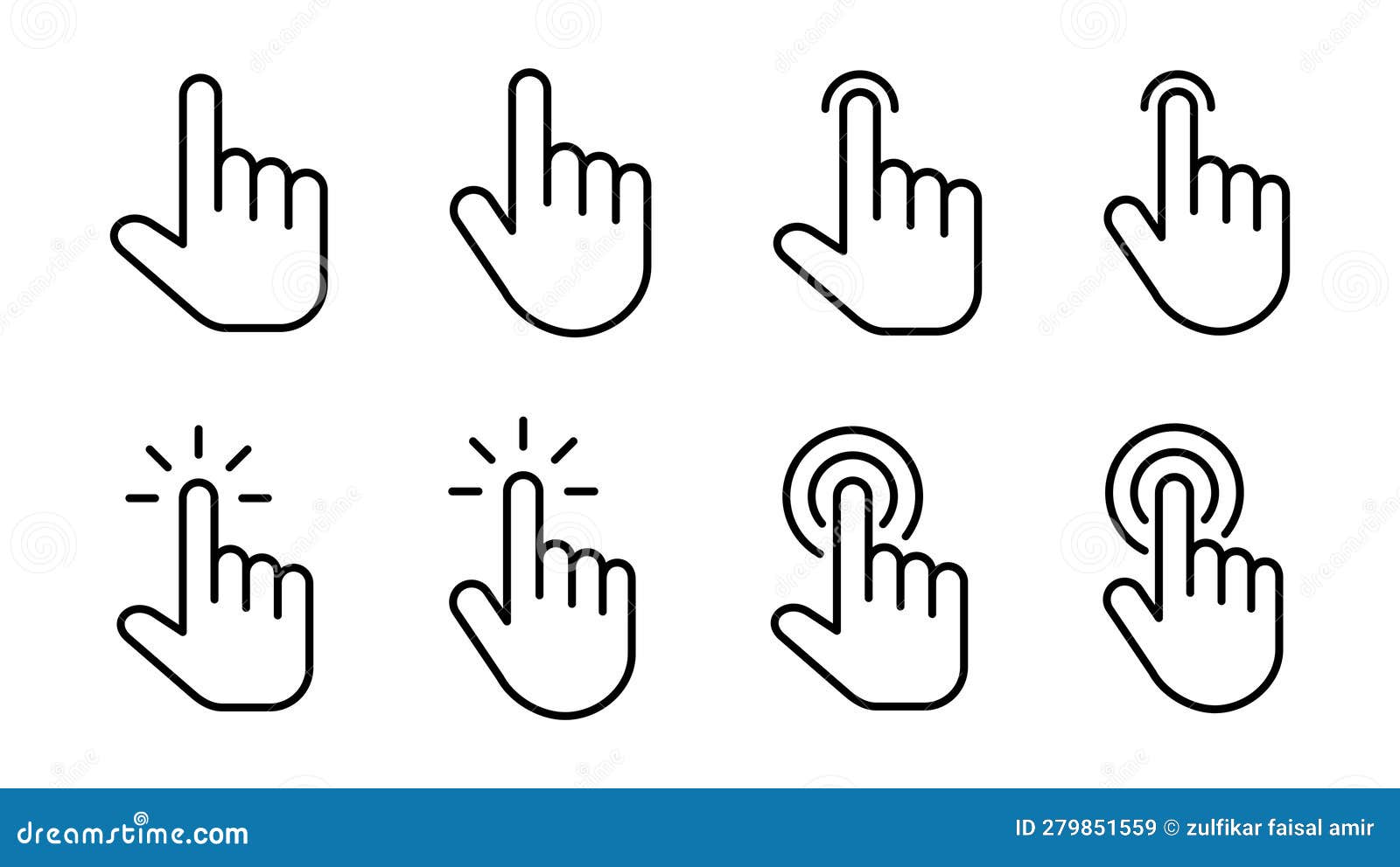Hand Cursor Icon . Cursor Icon Vector. Hand Cursor Icon Click Stock ...