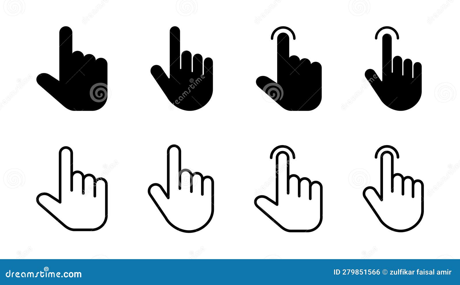 Hand Cursor Icon . Cursor Icon Vector. Hand Cursor Icon Click Stock ...