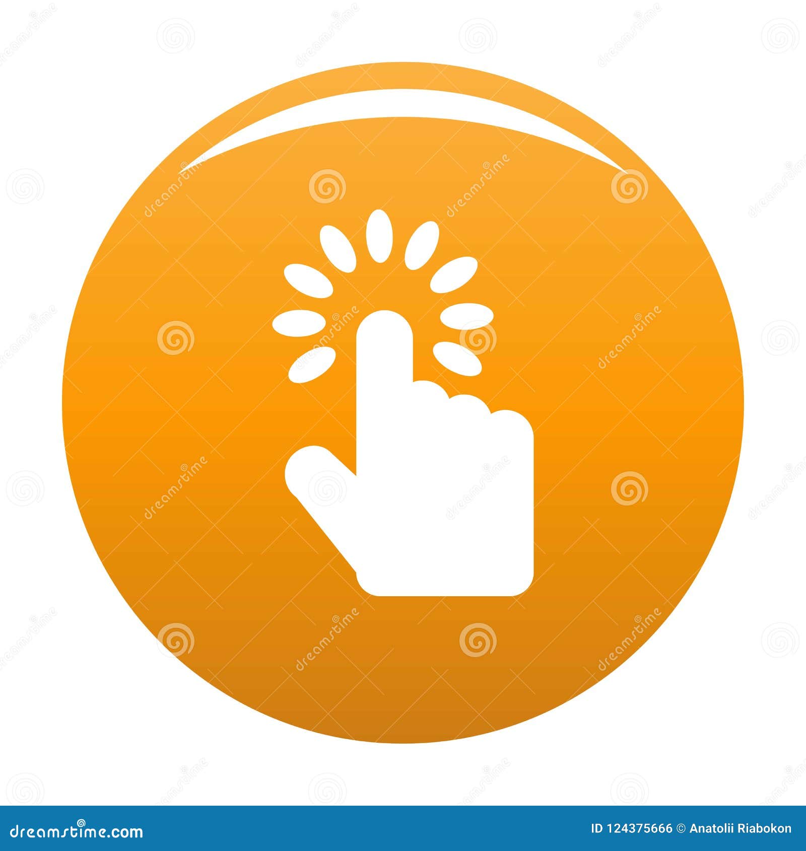 Hand cursor icon orange stock illustration. Illustration of pointer ...