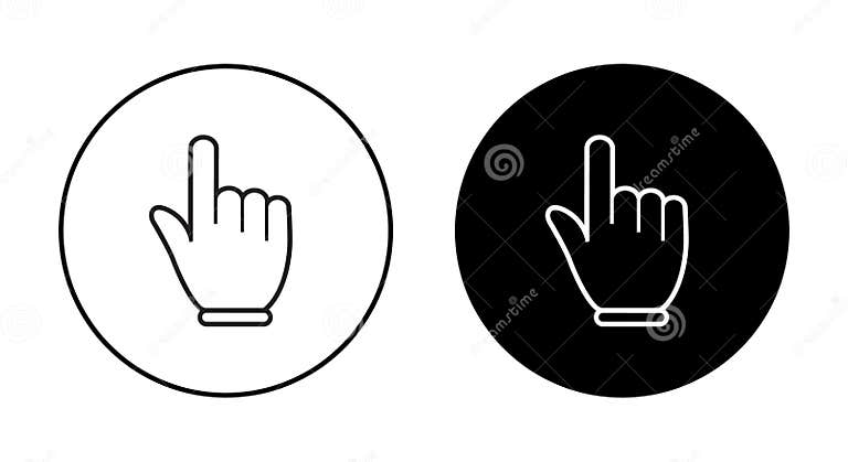 Hand Cursor Icon Vector in Flat Style. Finger Pointer Symbol Stock ...