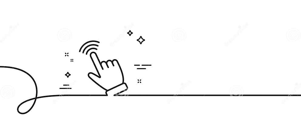 Hand Cursor Line Icon Click Action Sign Continuous Line With Curl