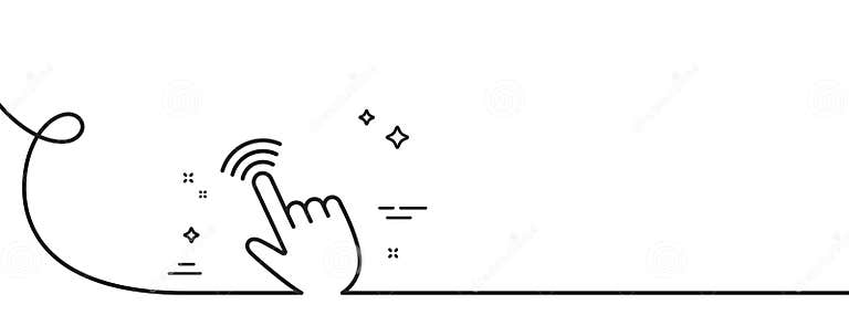 Hand Cursor Line Icon. Click Action Sign. Continuous Line with Curl. Vector Stock Illustration ...