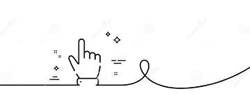 Hand Cursor Line Icon. Click Action Sign. Continuous Line with Curl. Vector Stock Vector ...