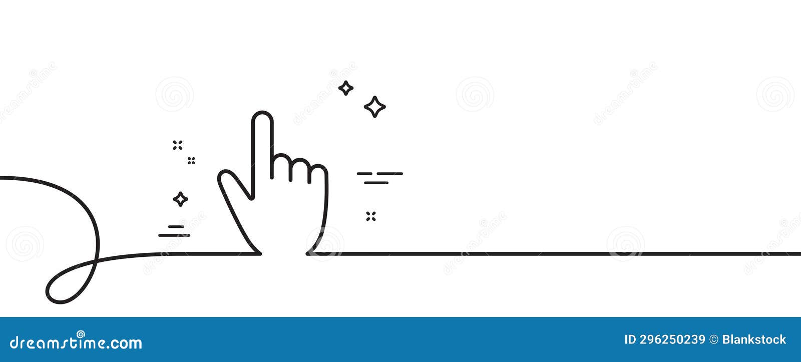 Hand Cursor Line Icon. Click Action Sign. Continuous Line with Curl. Vector Stock Vector ...