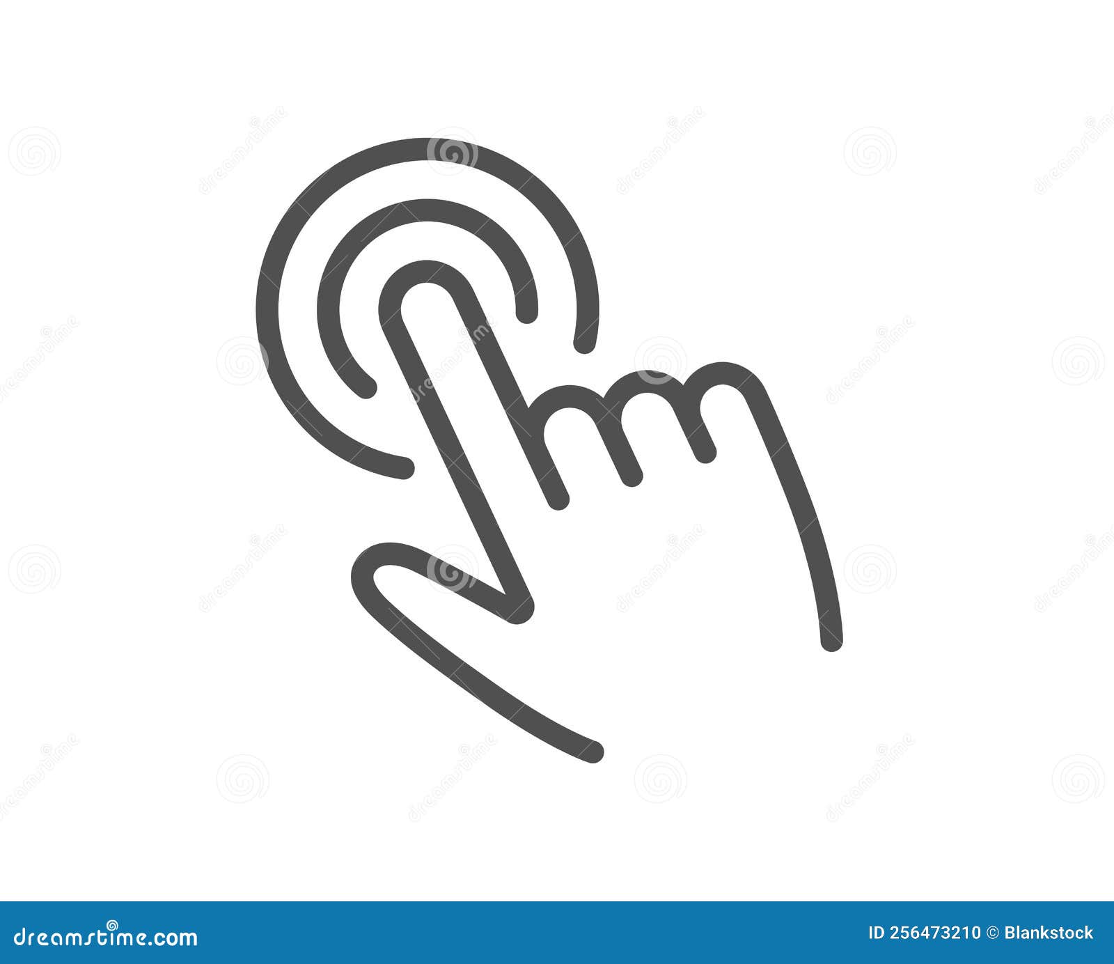 Hand Cursor Line Icon Click Action Sign Vector Stock Vector Illustration Of Hand Technology