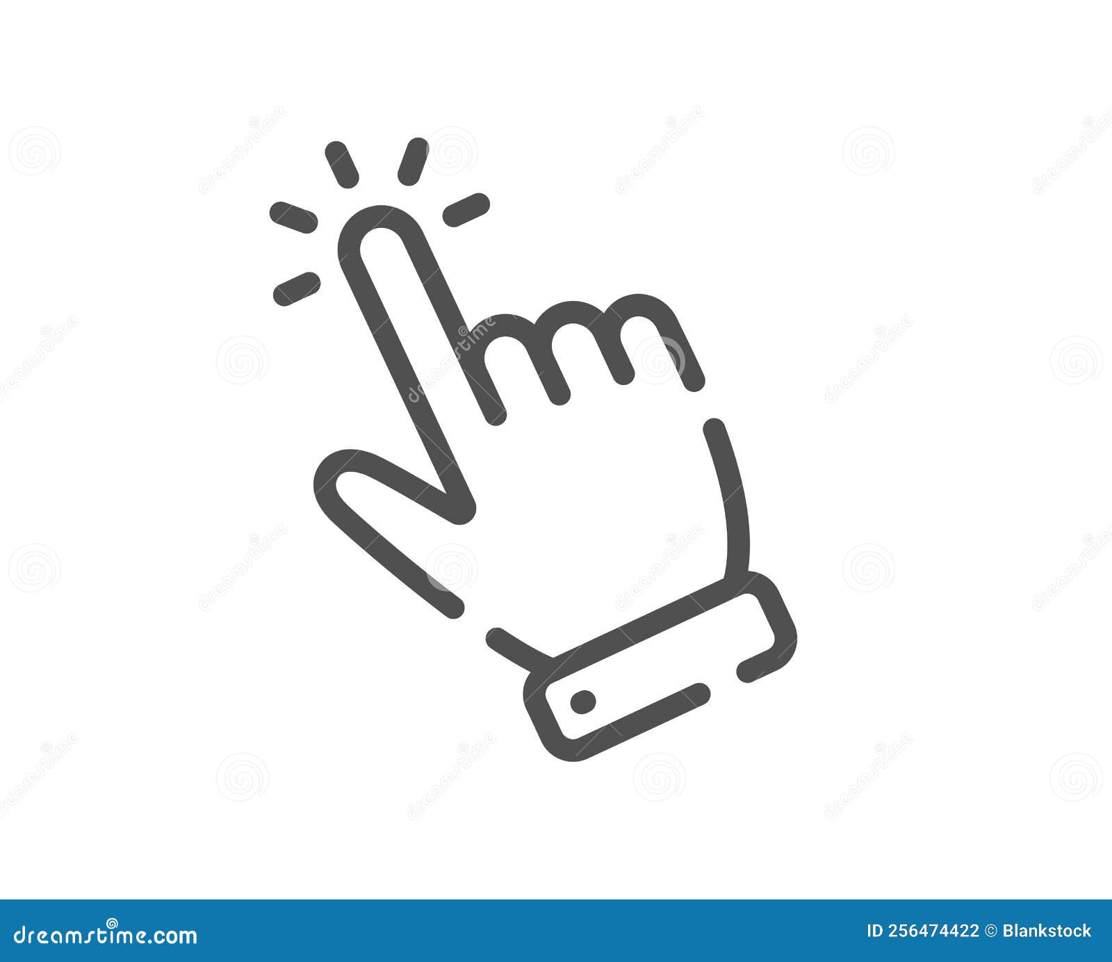 Hand Cursor Line Icon. Click Action Sign. Vector Stock Vector - Illustration of cursor, people ...