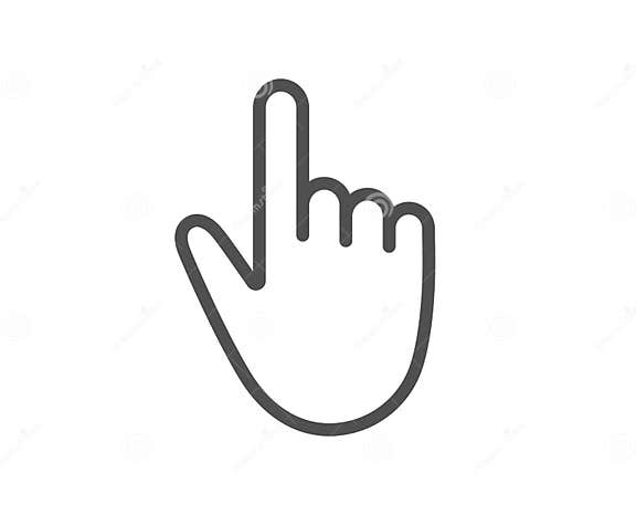 Hand Cursor Line Icon. Click Action Sign. Vector Stock Vector - Illustration of info, cursor ...