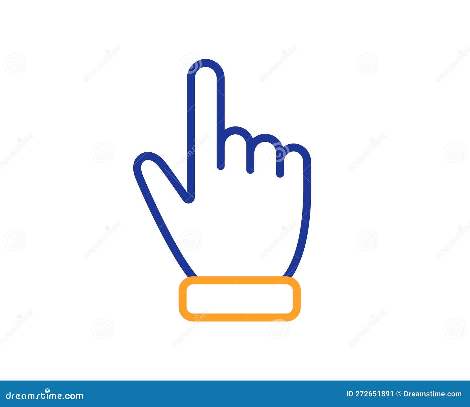 Hand Cursor Line Icon Click Action Sign Vector Stock Vector