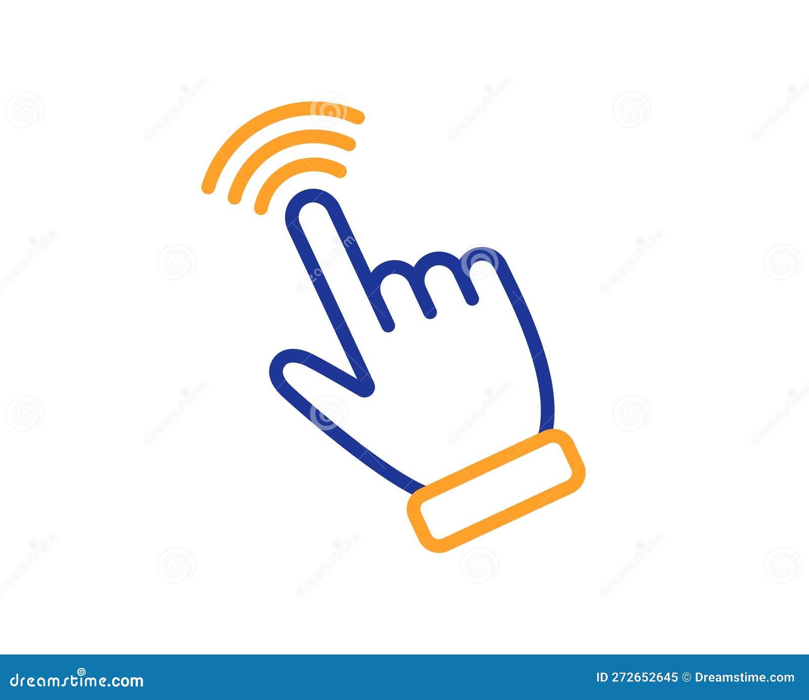 Hand Cursor Line Icon Click Action Sign Vector Stock Illustration Illustration Of Technology