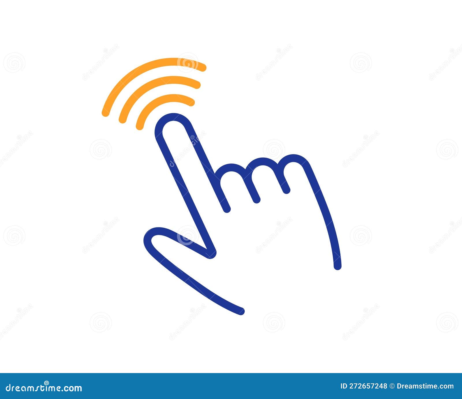 Hand Cursor Line Icon. Click Action Sign. Vector Stock Vector - Illustration of select, pointer ...