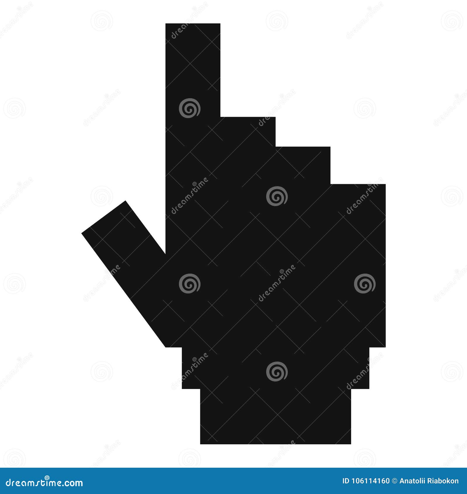 Hand Cursor Pixel Icon, Simple Black Style Stock Vector - Illustration ...