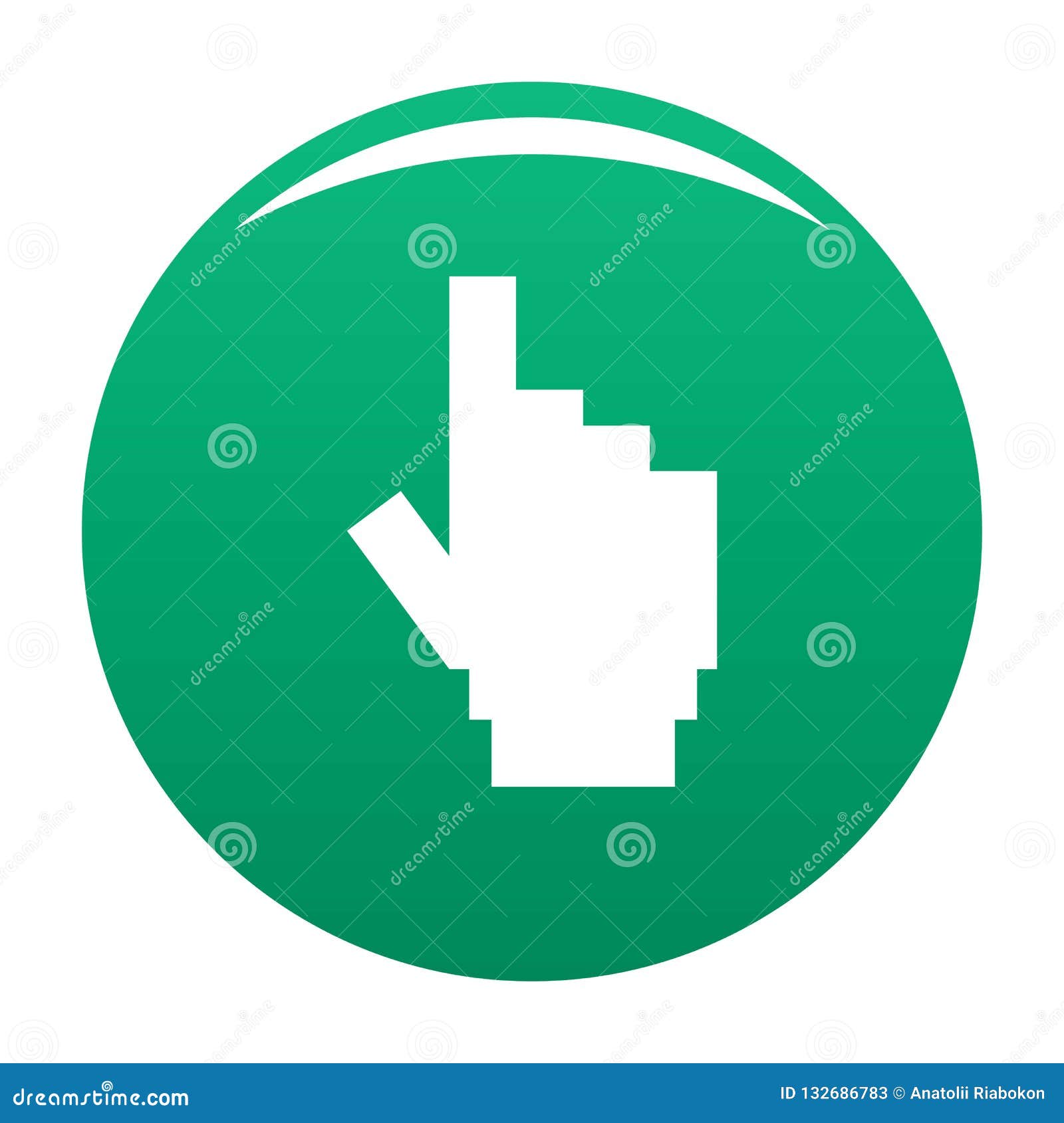 Hand Cursor Pixel Icon Vector Green Stock Vector - Illustration of hold ...