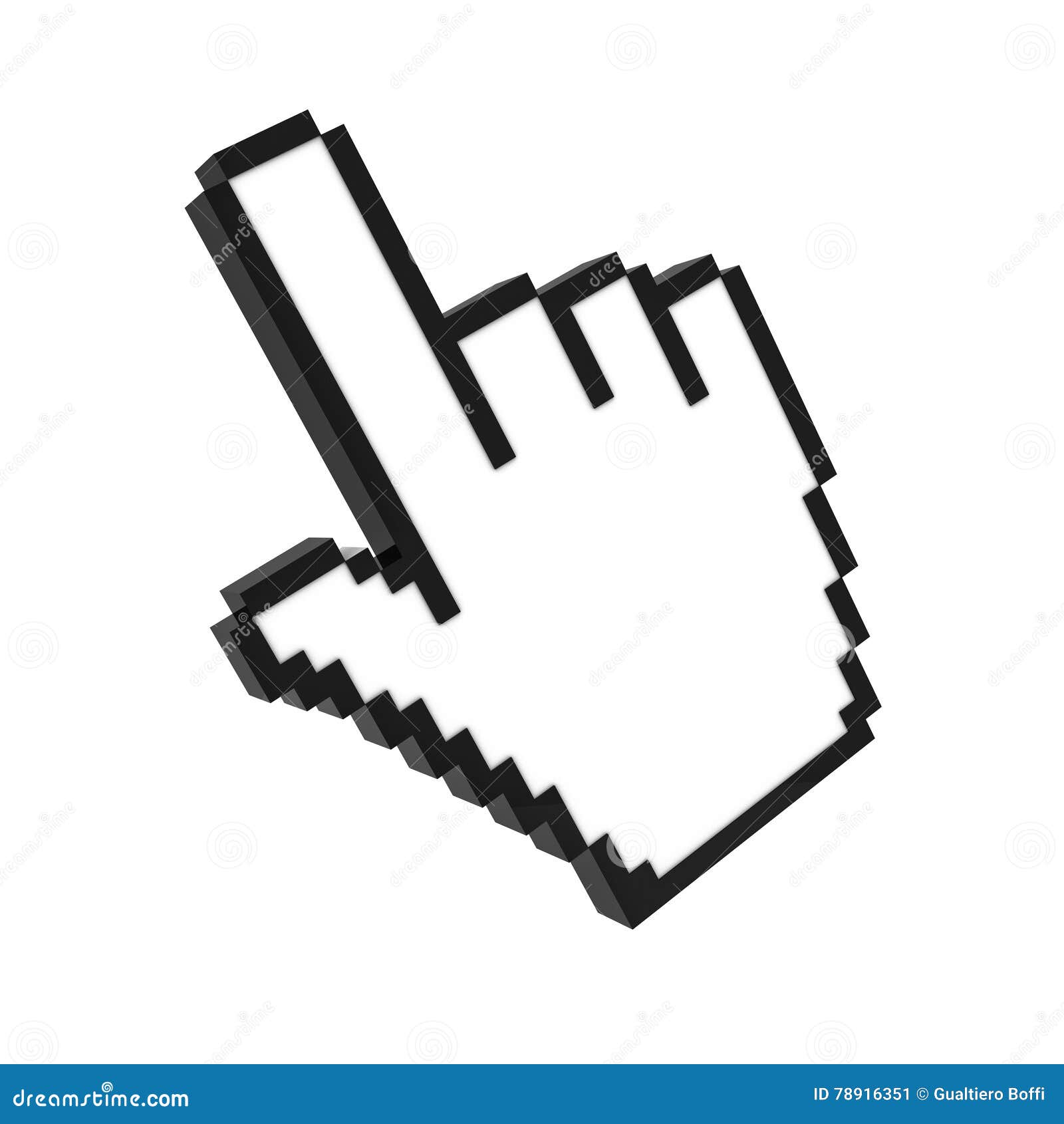 Hand cursor pointer stock illustration. Illustration of render - 78916351